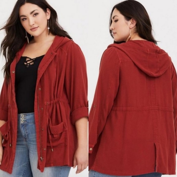 torrid | Jackets & Coats | Torrid Twill Essential Anorak Terracotta ...